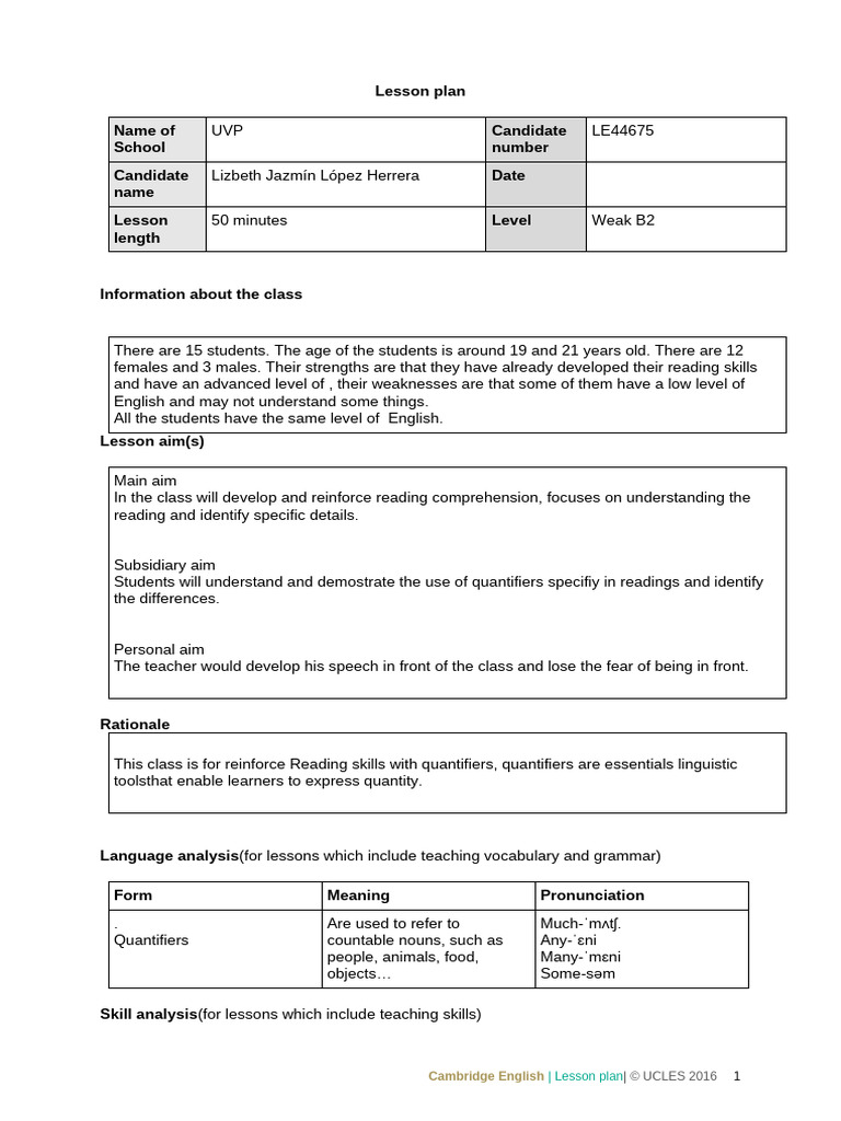 Lesson Plan 2 | PDF | Lesson Plan | Applied Linguistics
