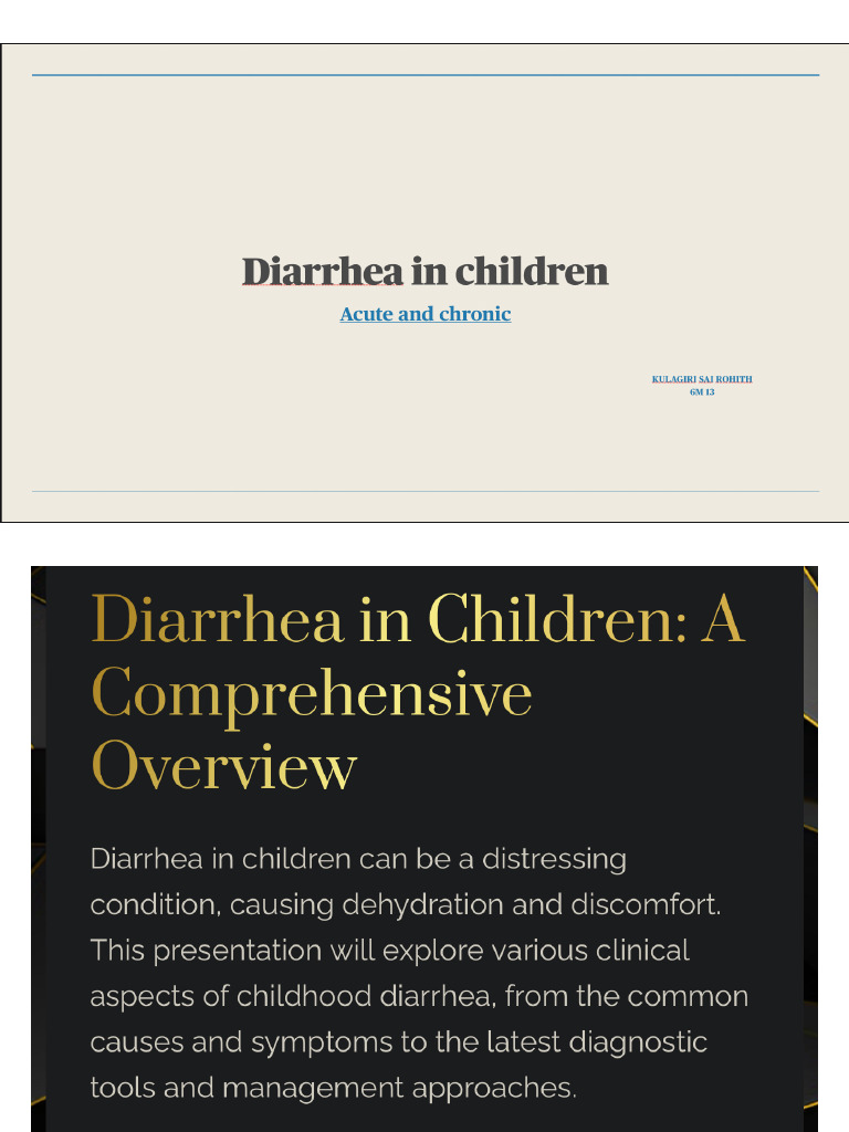 Diarrhoea in Children | PDF