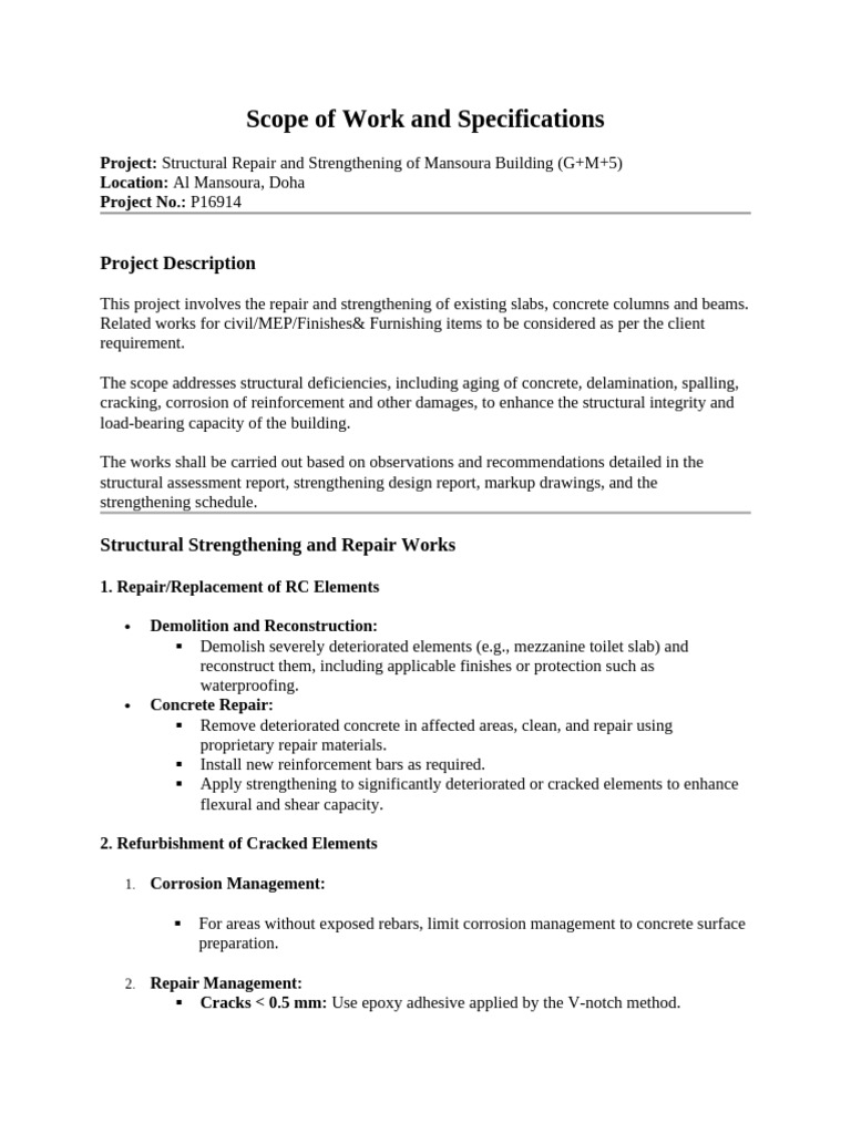 P16914 Scope of Work and Specifications Mansoura Building (G+M+5) 17-2 ...