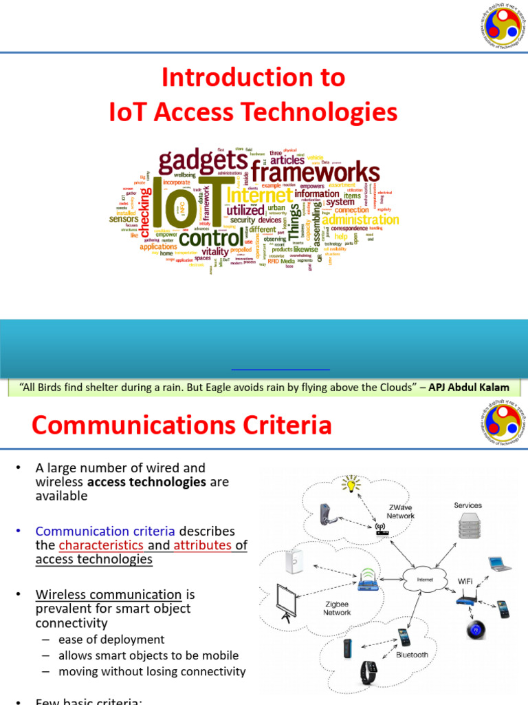 IoT PPT11 Intro IoT Access Technologies | PDF | Radio Spectrum | Telecommunications