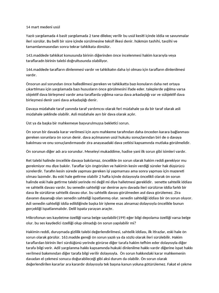 Medeni Usül | PDF