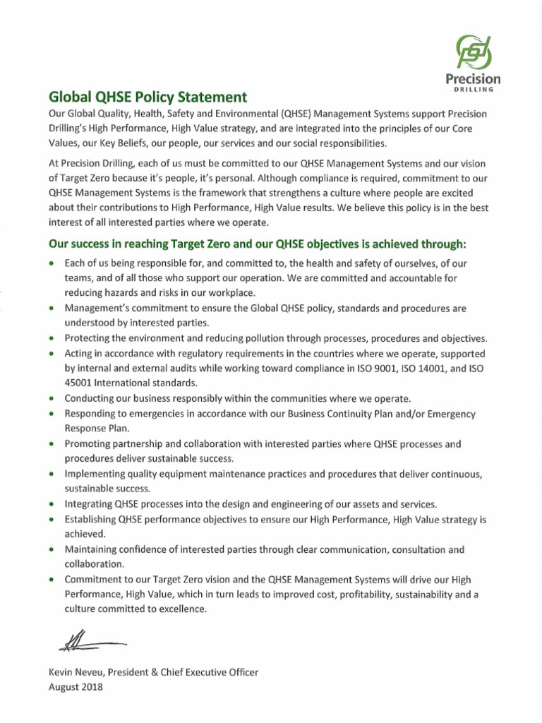 QHSE PD One Page | PDF