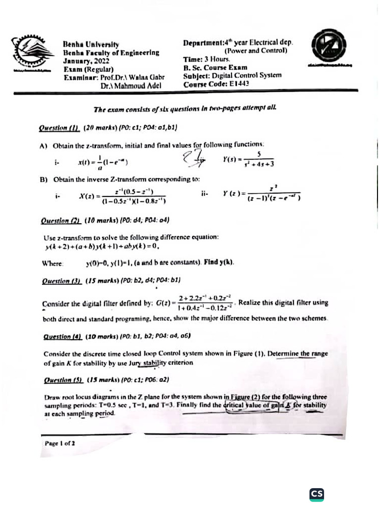 Final 2022 digital control | PDF