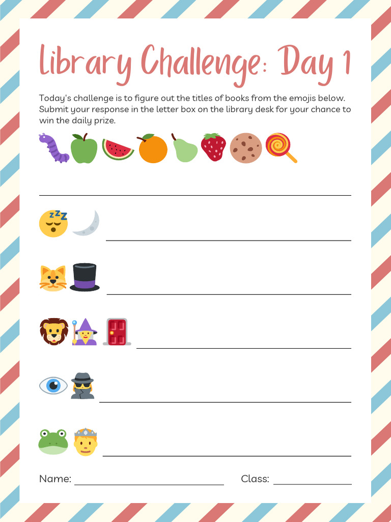 Emoji Book Title Challenge Day 1 | PDF