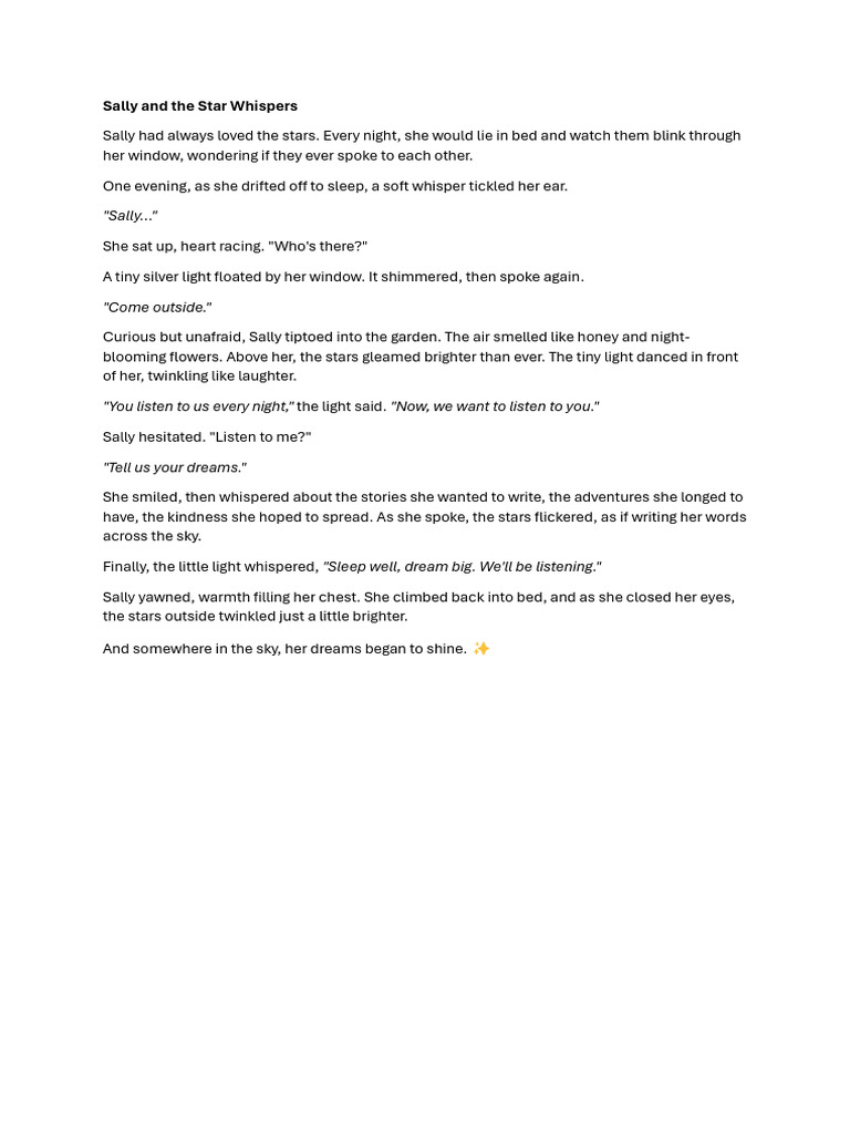 Sally and The Star Whispers | PDF