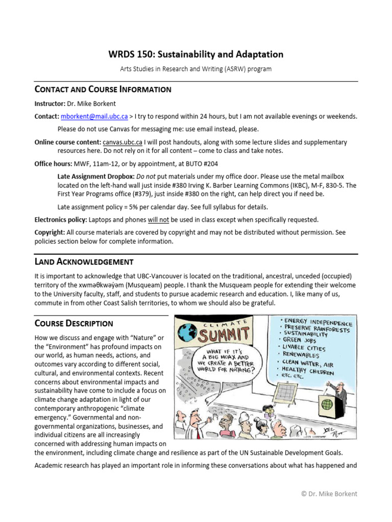 Sustainability and Adaptation Course Guide | PDF | Sustainability ...