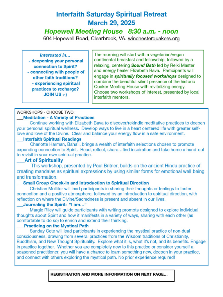 Interfaith Retreat Flyer | PDF | Spirituality | Faith Healing