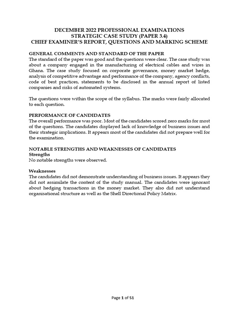 STRATEGIC CASE STUDY PAPER 3.4 Dec 2023 | PDF | Wire | Extrusion