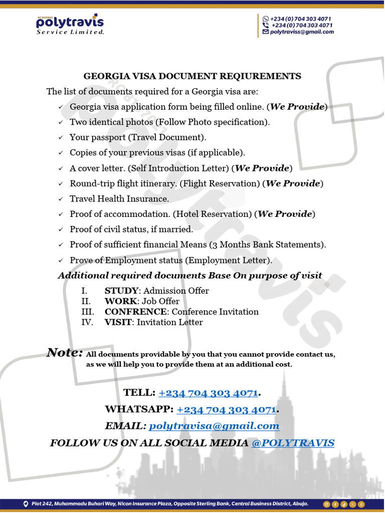 Georgia Visa Document Requirements | PDF
