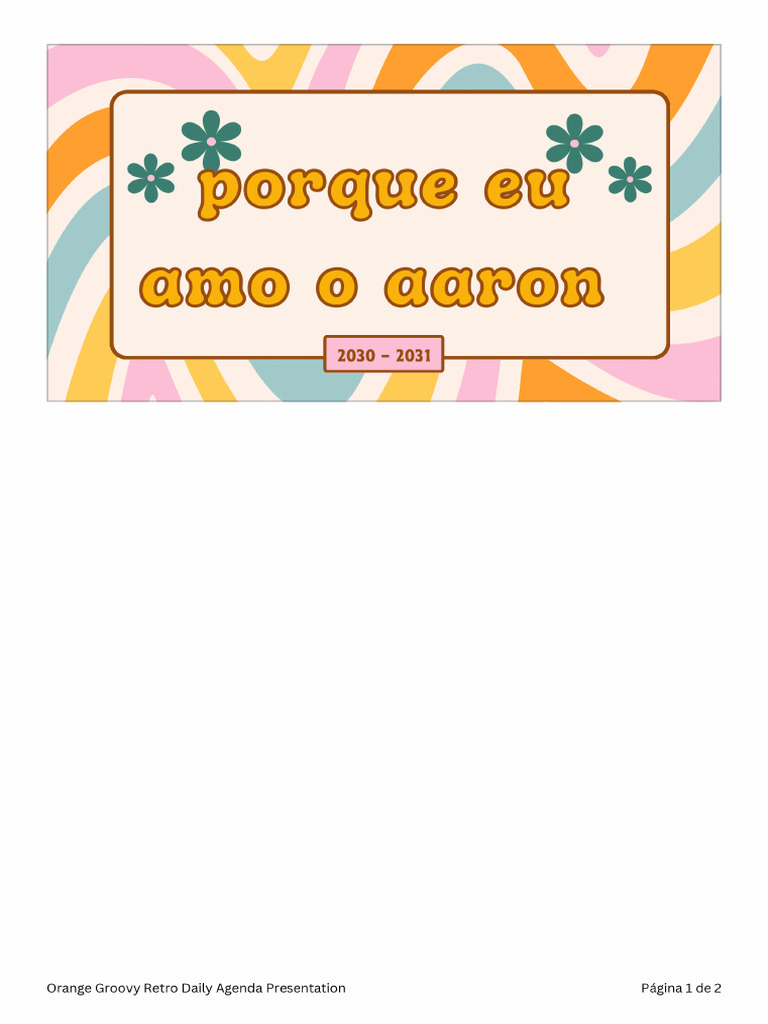 Orange Groovy Retro Daily Agenda Presentation | PDF