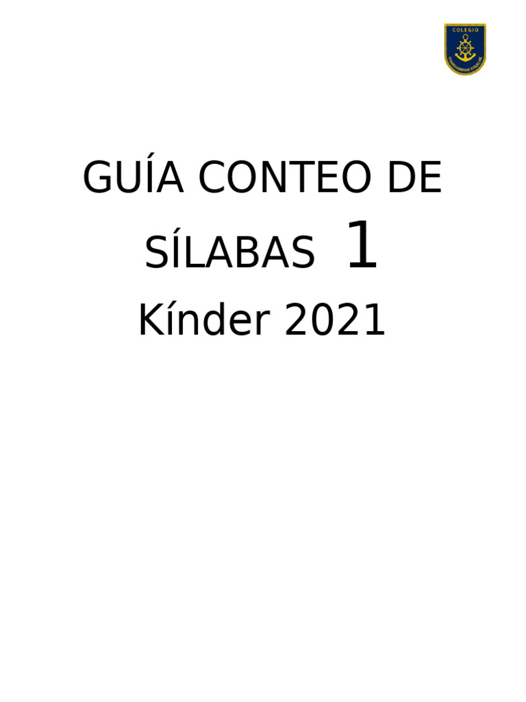 Guía Conteo de Sílabas | PDF