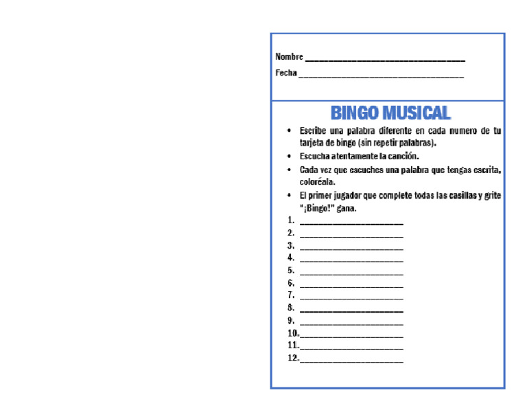 Bingo Musical | PDF