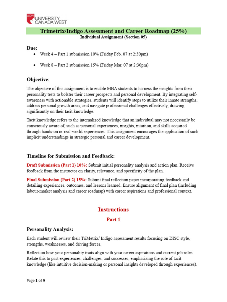 Trimetrix Assessment Career Guide | PDF | Apa Style | Turnitin