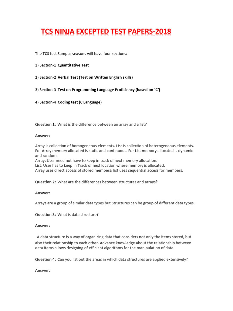 Tcs Ninja 9text Paper | PDF | C (Programming Language) | Data Structure