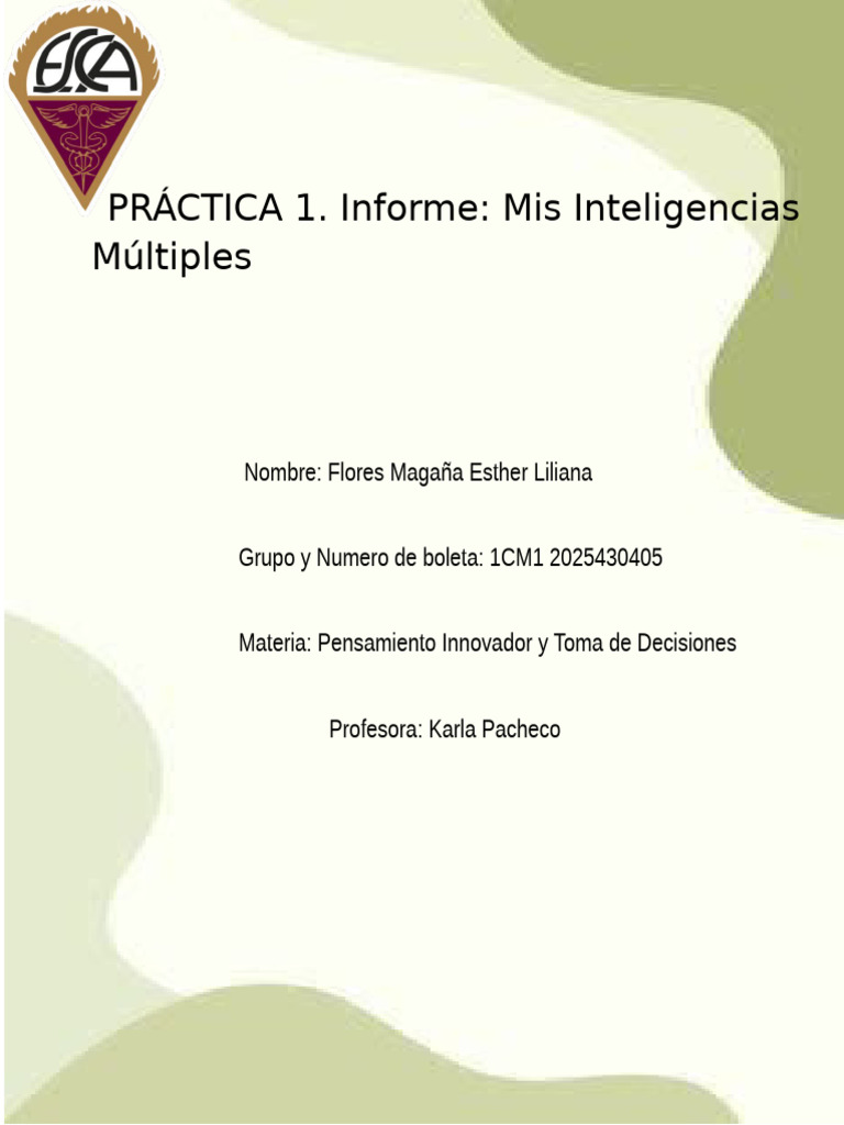 Informe Mis Inteligencias ELFM | PDF | Inteligencia | Las emociones