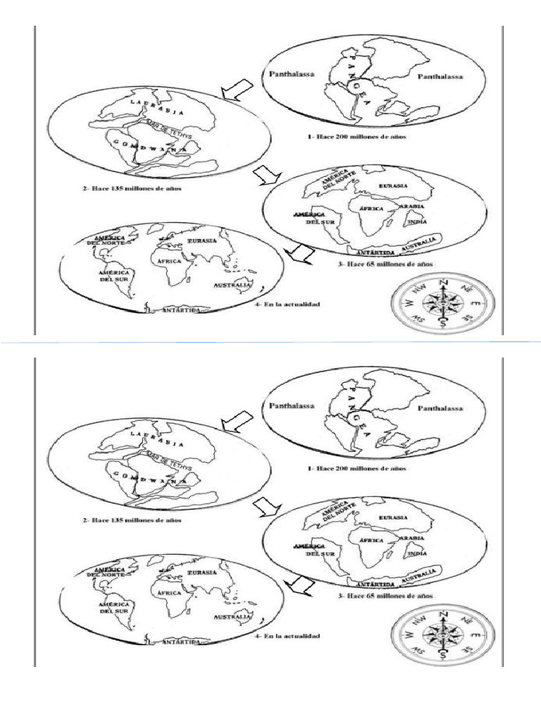 Mapa Actividad Qué Es La Deriva Continental | PDF