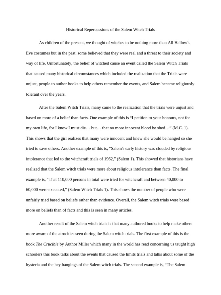 Research Paper On The Crucible | PDF | Witchcraft | Witch Hunt