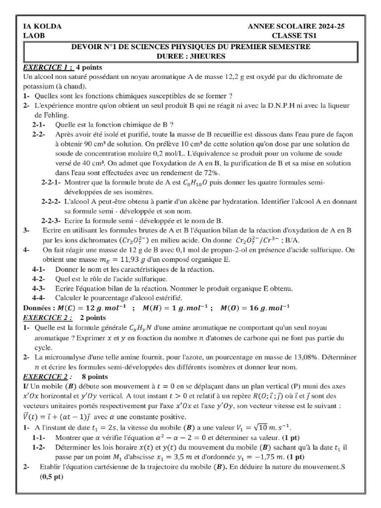 d1 Ts1 Ndiame 2025 | PDF
