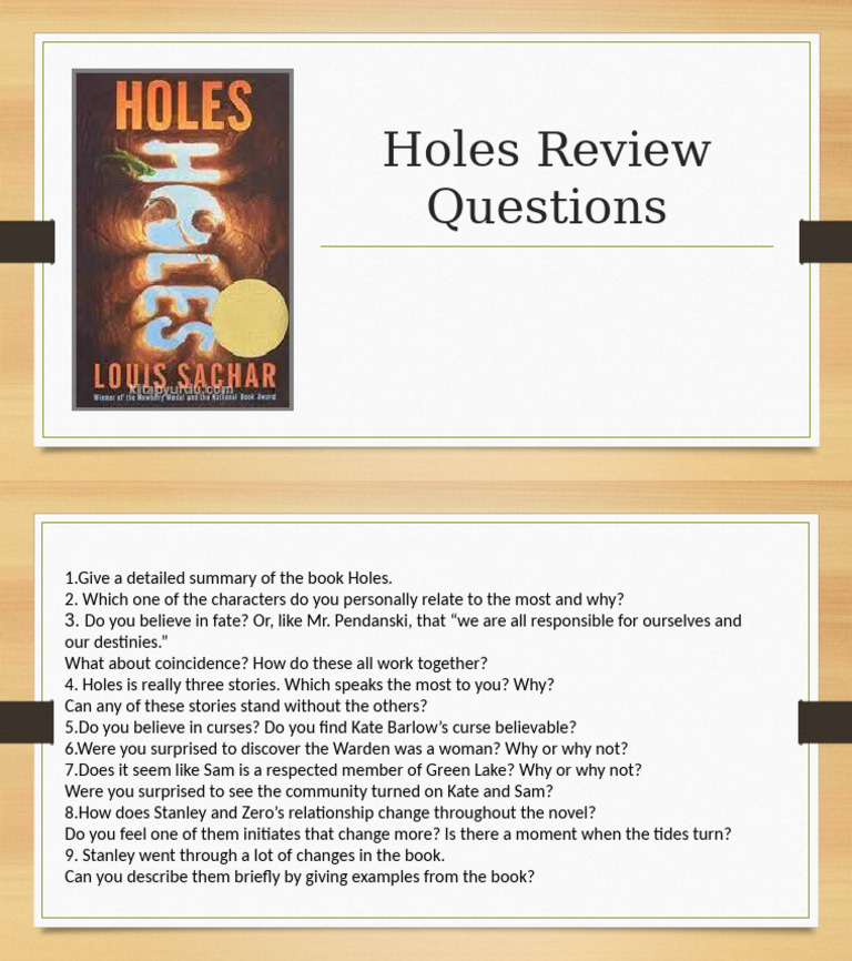 Holes Review Activities-WEEK 2 | PDF