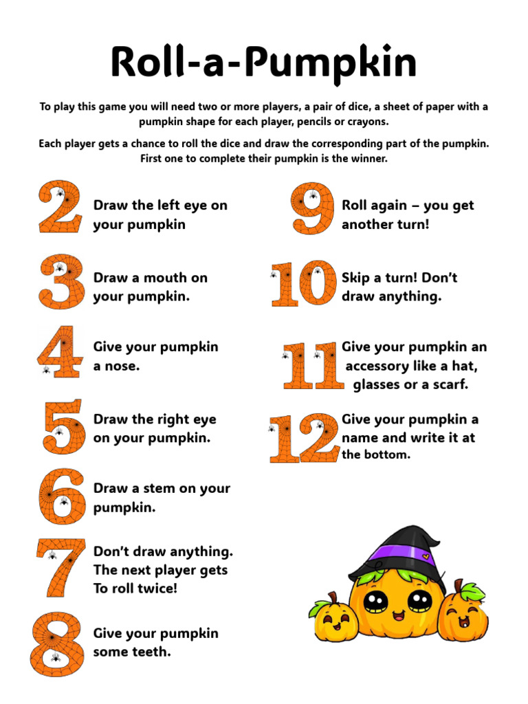 Pumpkin Dice Math Game | PDF