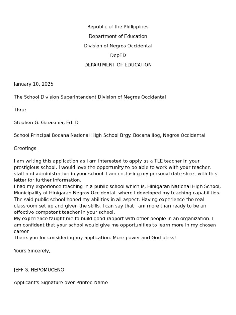My Application Letter | PDF