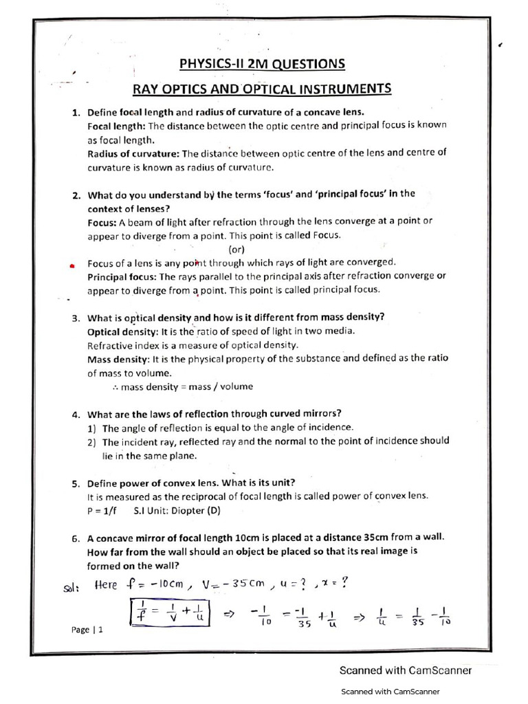 PHY-II ALL 2M Q&A With SOLUTIONS (BVK OF PHYSICS) | PDF