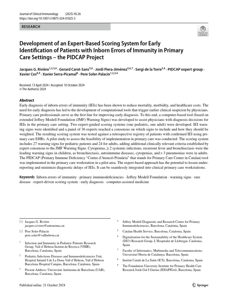 Early Identification of Immunity Errors | PDF | Immunodeficiency ...