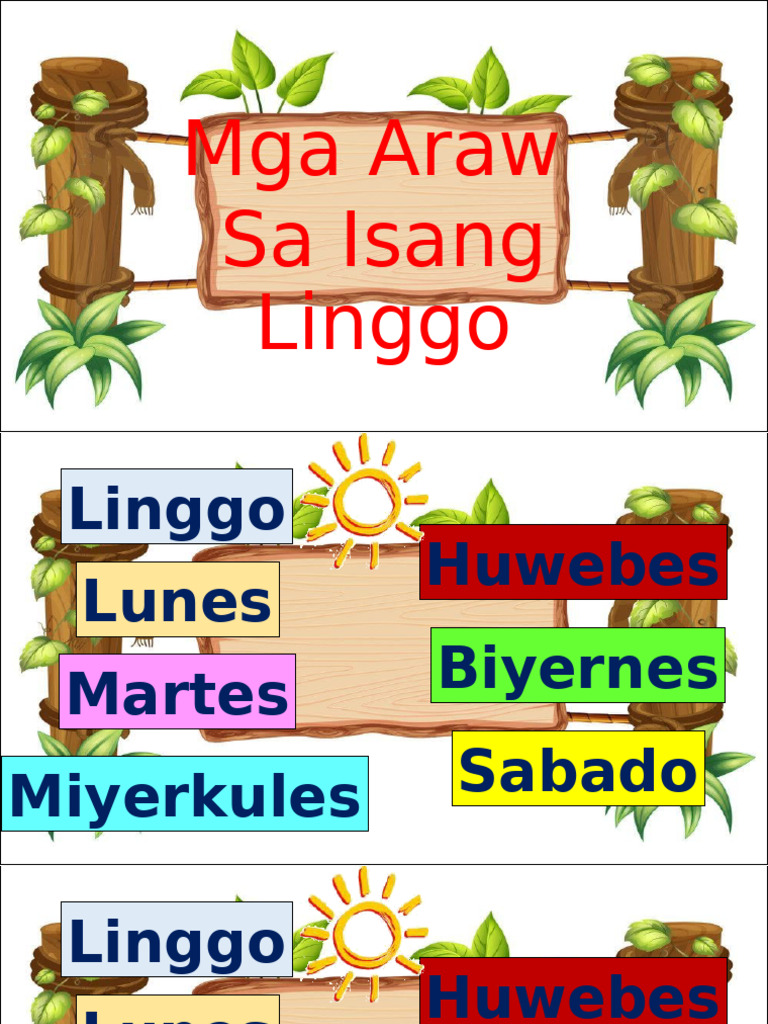 Mga Araw Sa Isang Linggoo | PDF