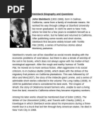 Steinbeck: Life, Works, and Challenges | PDF | John Steinbeck