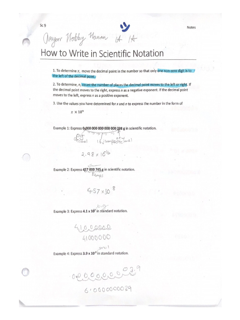 How To Write in Scientific Notation | PDF