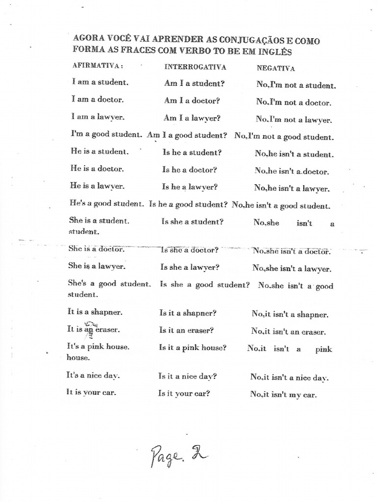 Application of Verbs to Be 1 | PDF