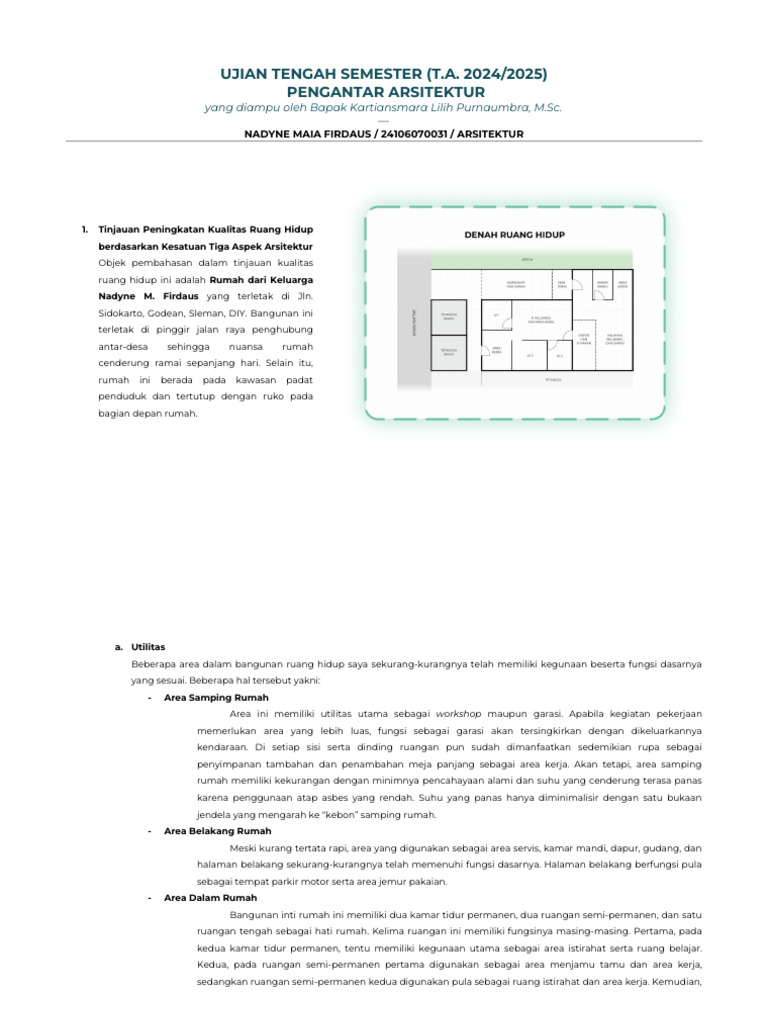 Uts - Pengantar Arsitektur | PDF