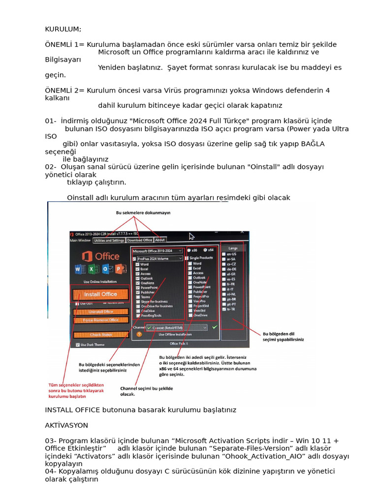 Office 2024 Kurulum | PDF