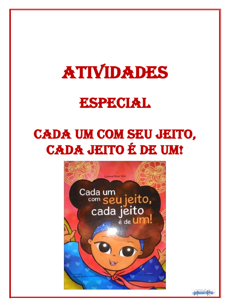 Atividades Especial Cada Um Com Seu Jeito Cada Jeito e de Um | PDF