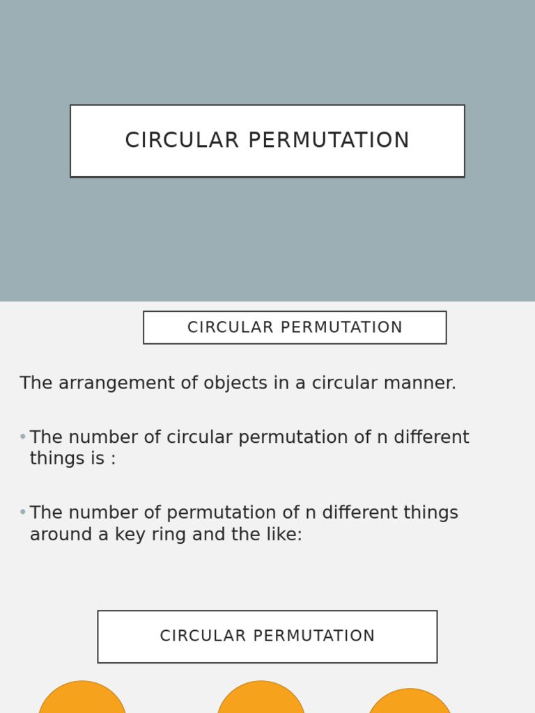CIRCULAR PERMUTATION | PDF | Combinatorics | Group Theory