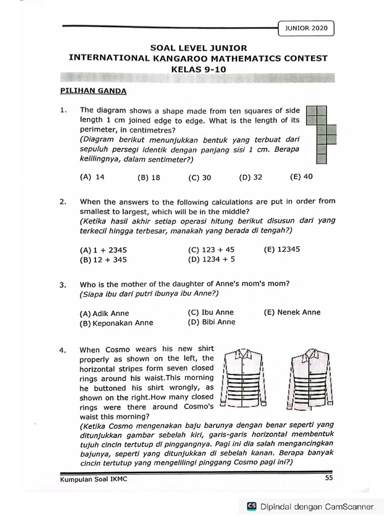 IKMC Kelas 9-10 Tahun 2020 | PDF