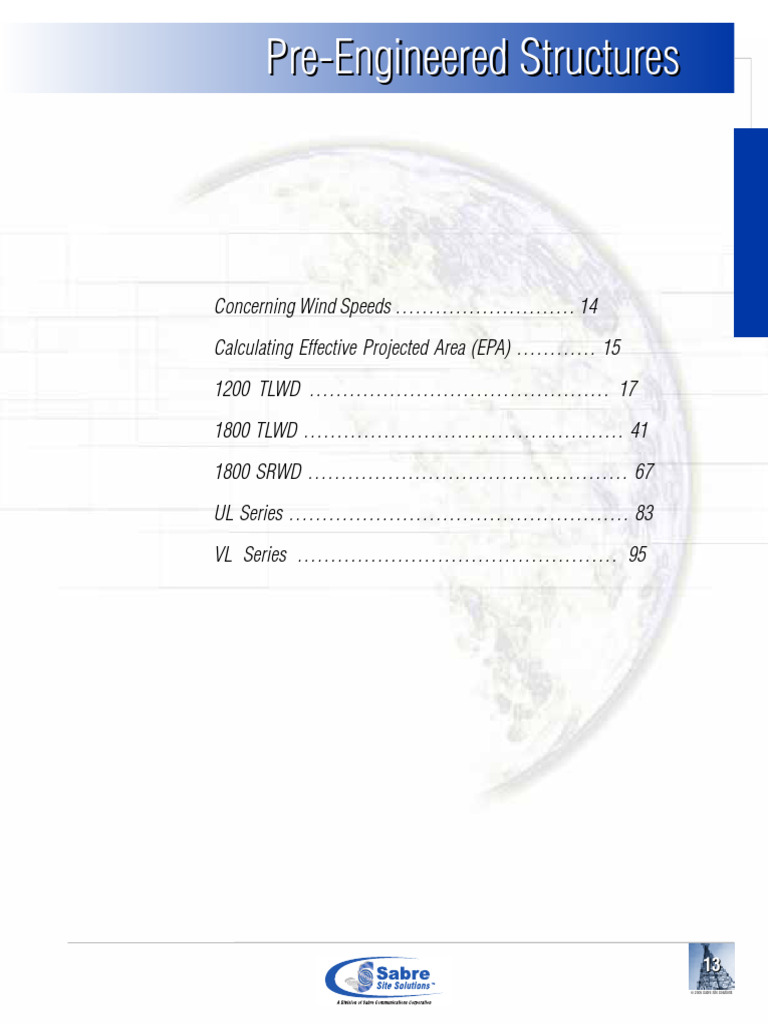1 Towers - 2005 Catalog | PDF | Wind Speed | Area
