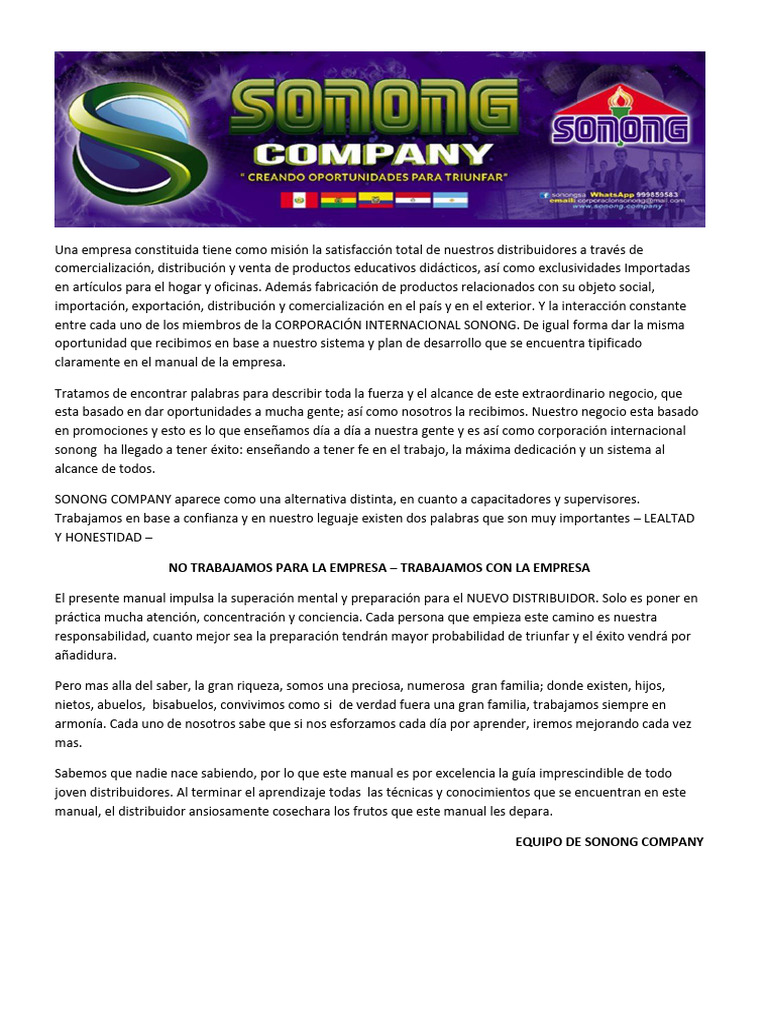 folleto sonong | PDF | Motivación | Motivacional
