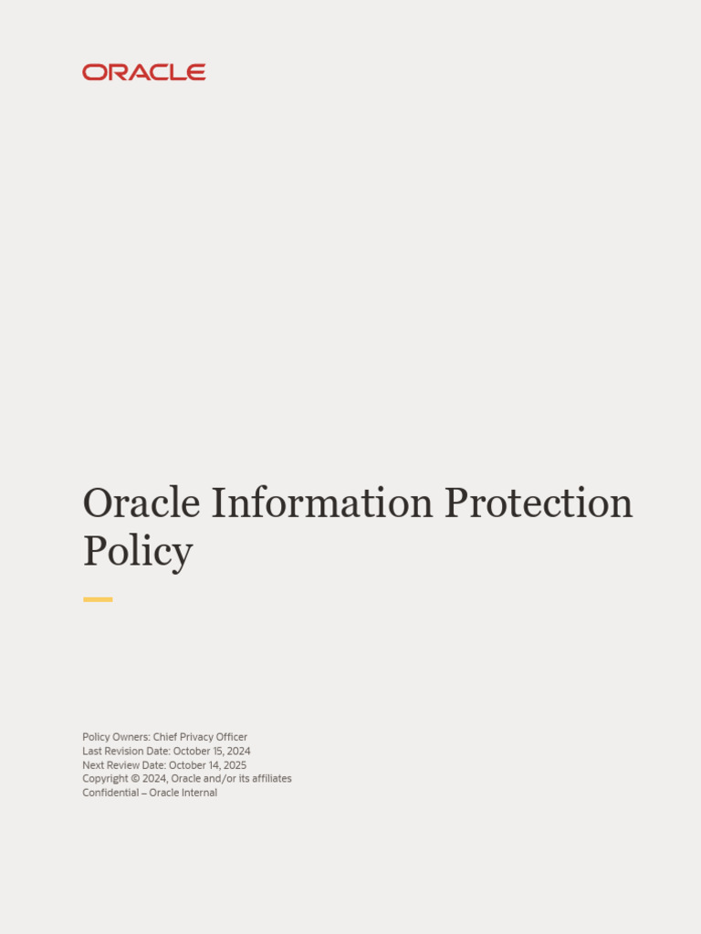 Oracle Information Protection Policy 15 OCT 2024 Final | PDF ...