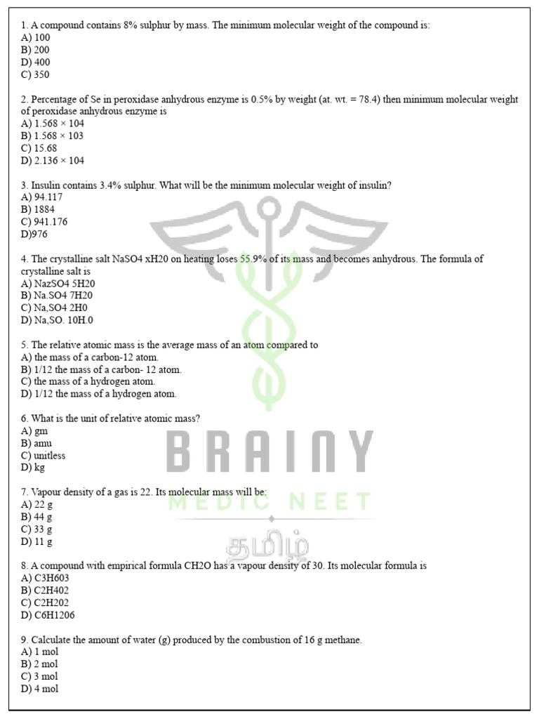 Mole Dpp 5 | PDF | Mole (Unit) | Magnesium