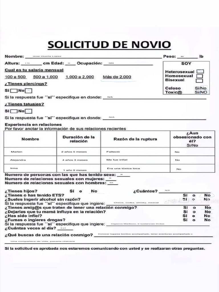 Solicitud de Novia | PDF