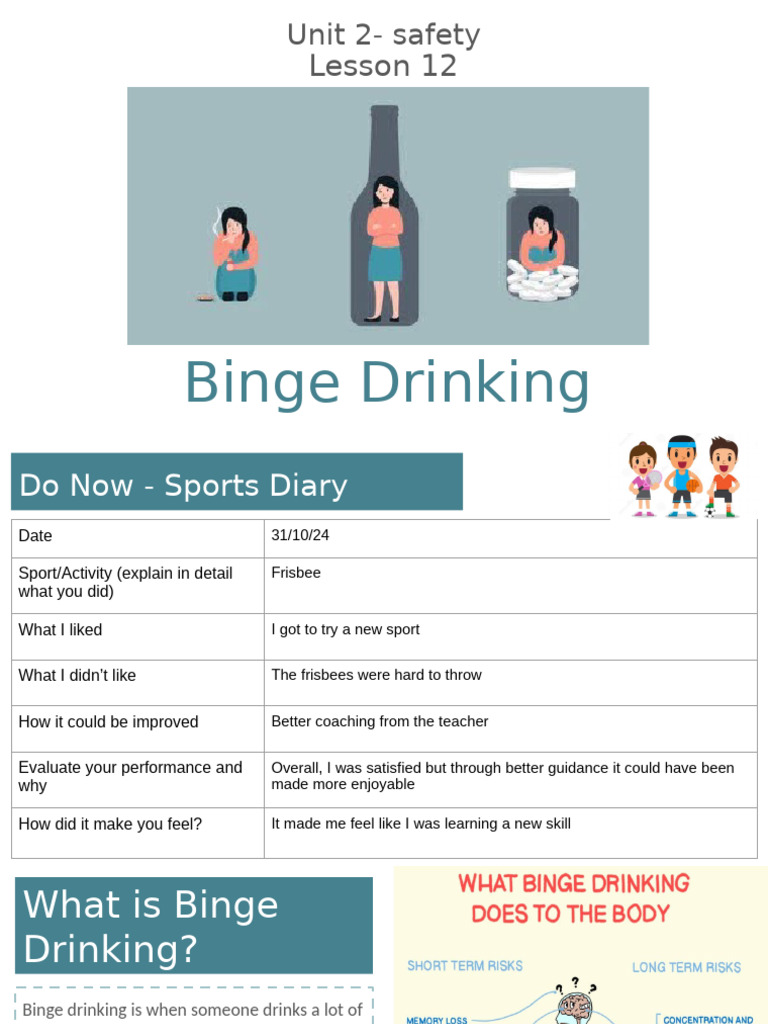 Lesson 12 - Binge Drinking | PDF | Alcohol Intoxication | Alcohol And Health