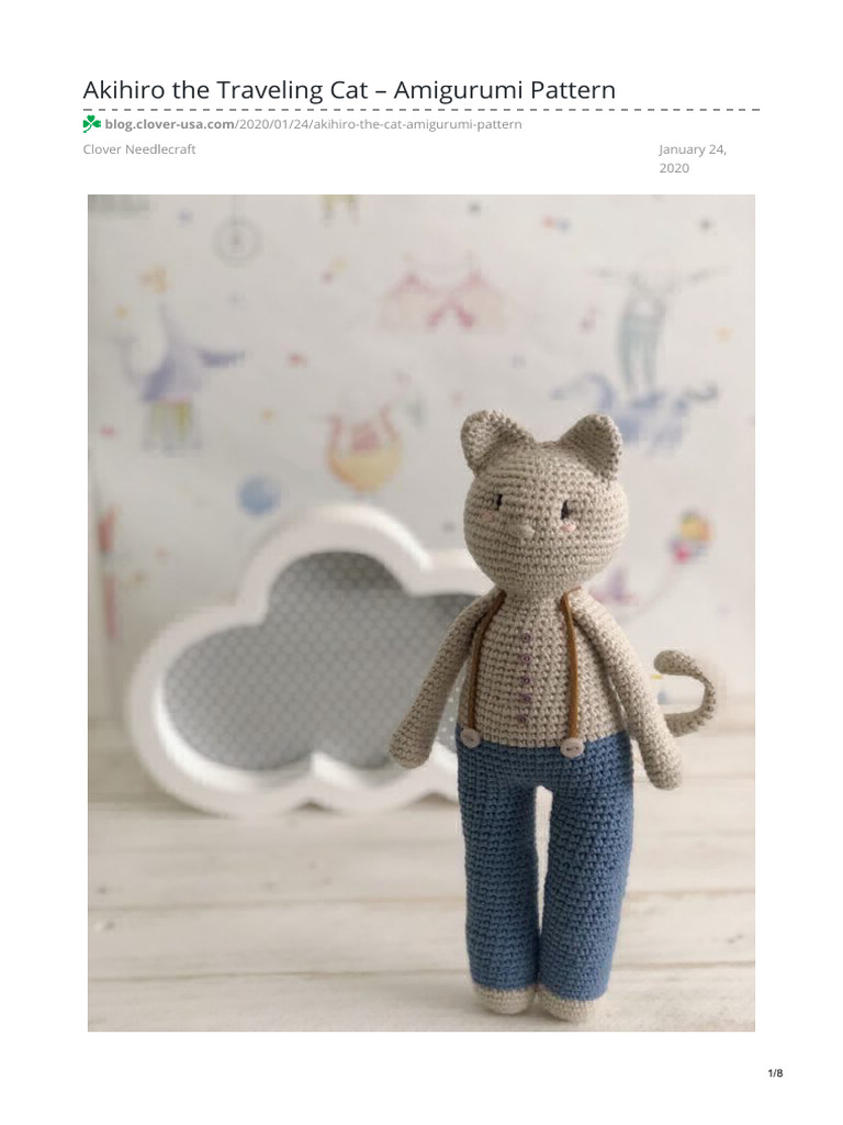 Gato clover-usa_com-Akihiro_the_Traveling_Cat ing | PDF | Crochet | Amigurumi