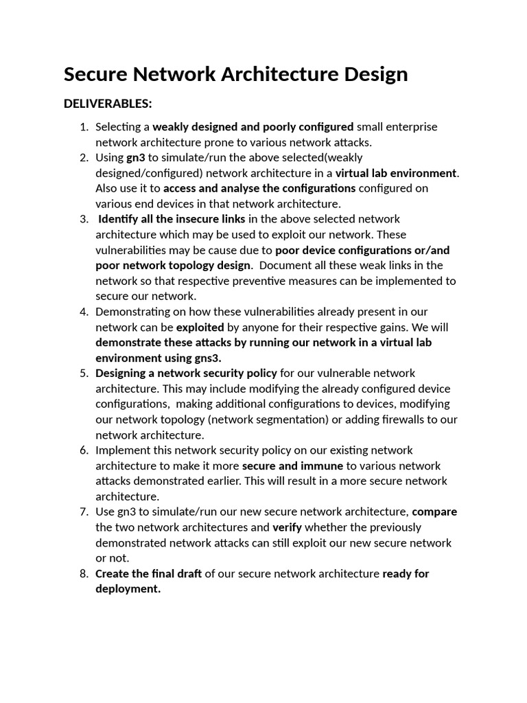Secure Network Architecture Design | PDF