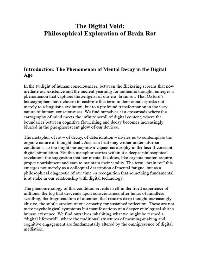 The Digital Void Philosophical Explorati | PDF | Consciousness | Ontology