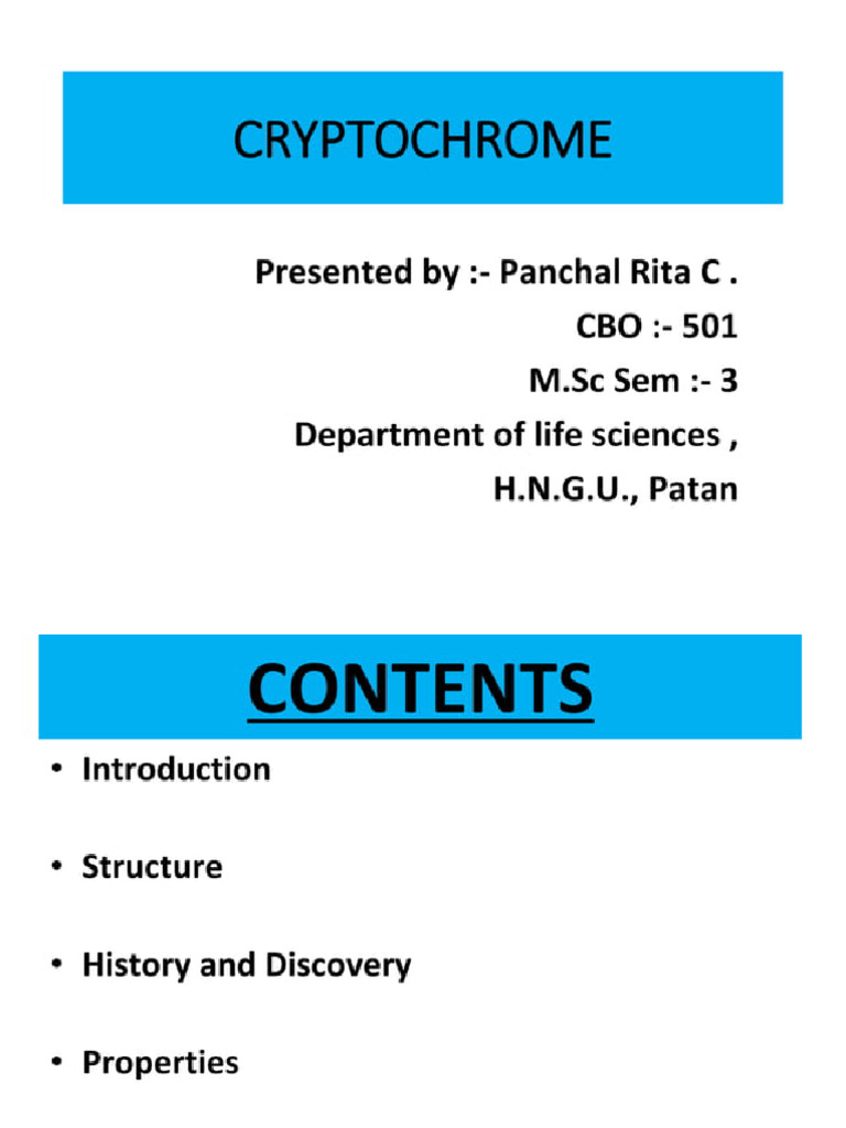 Cryptochromes 110009896 | PDF