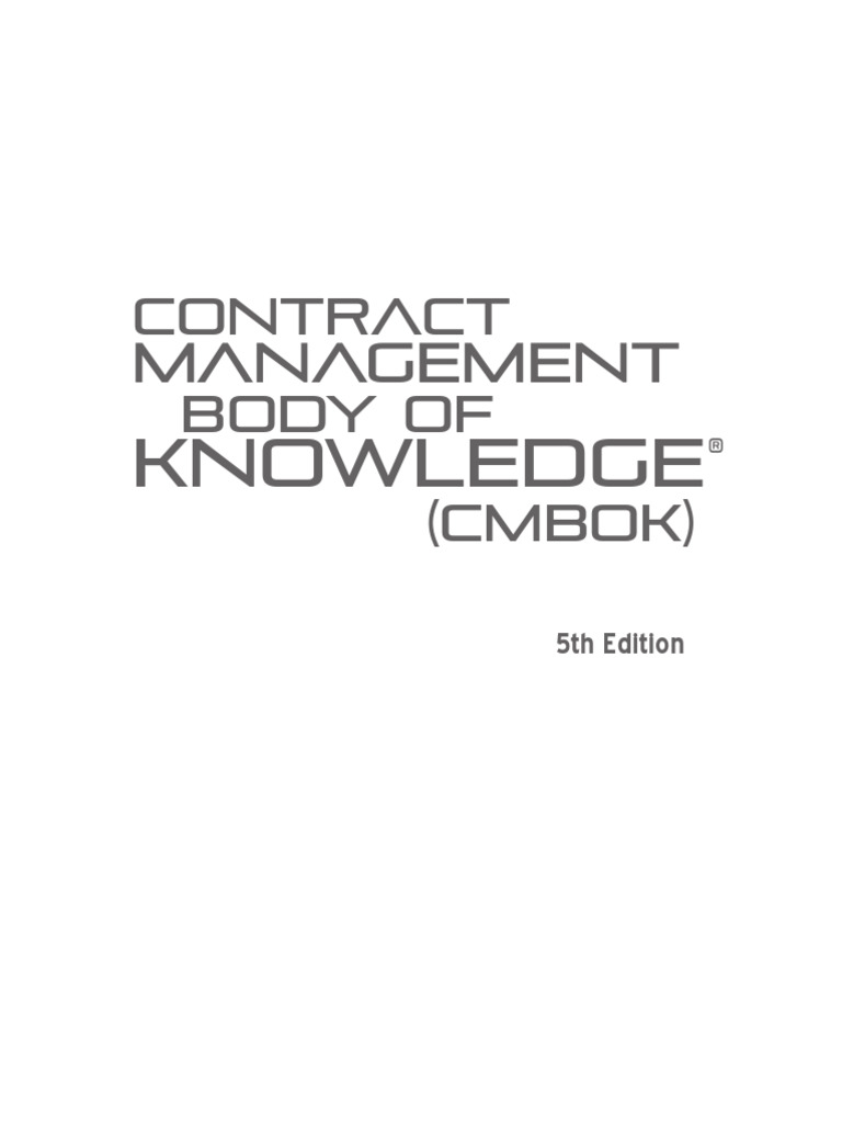 CMBOK 5th Edition - Interior - Updated - 070317 | PDF | Procurement ...