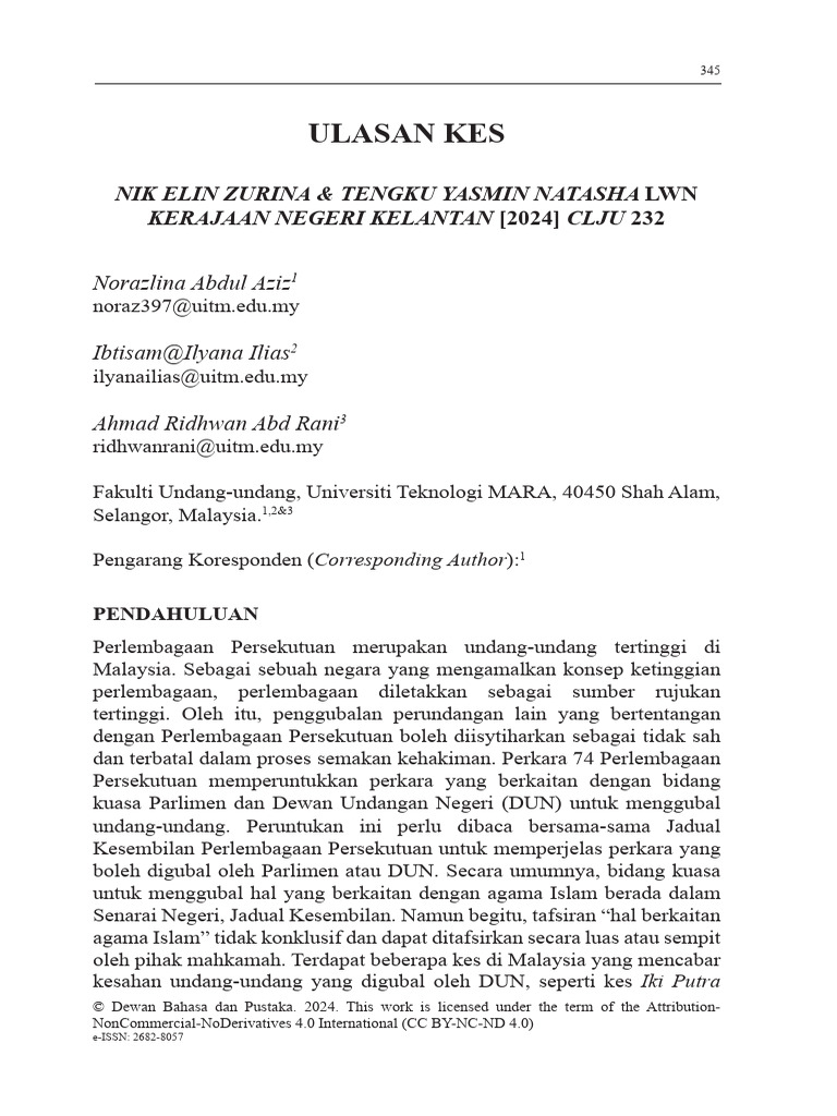 Ulasan Kes Nik Elin | PDF