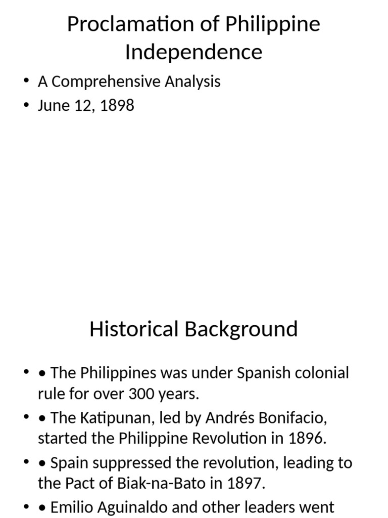 Detailed Proclamation of Philippine Independence | PDF | Philippines ...