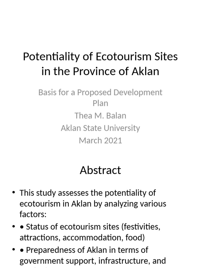 Ecotourism Presentation Aklan Updated | PDF | Survey Methodology